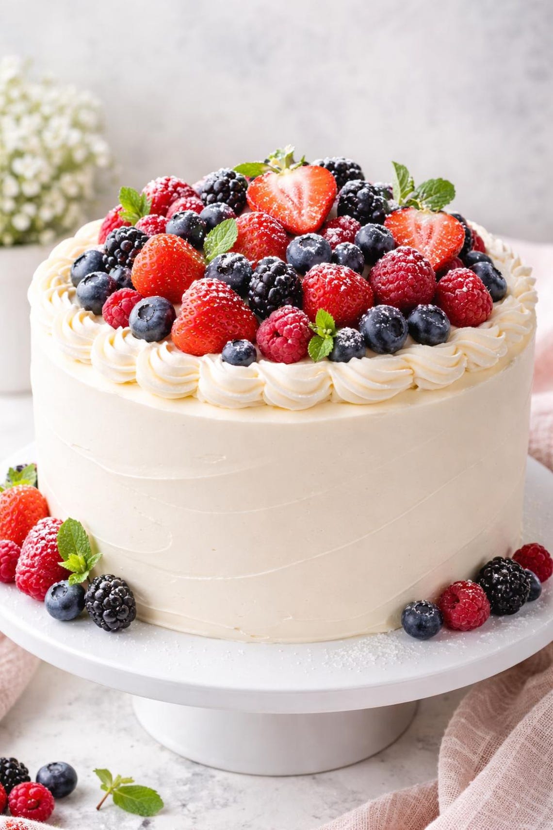 Berry Chantilly Cake With Filling - Etsy