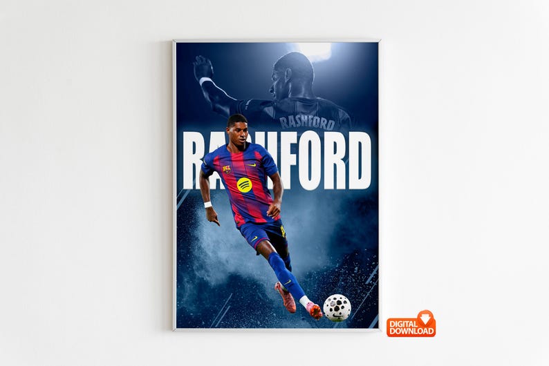 Marcus Rashford Poster, Soccer Legend Poster (size A3 300 Dpi - Digital ...