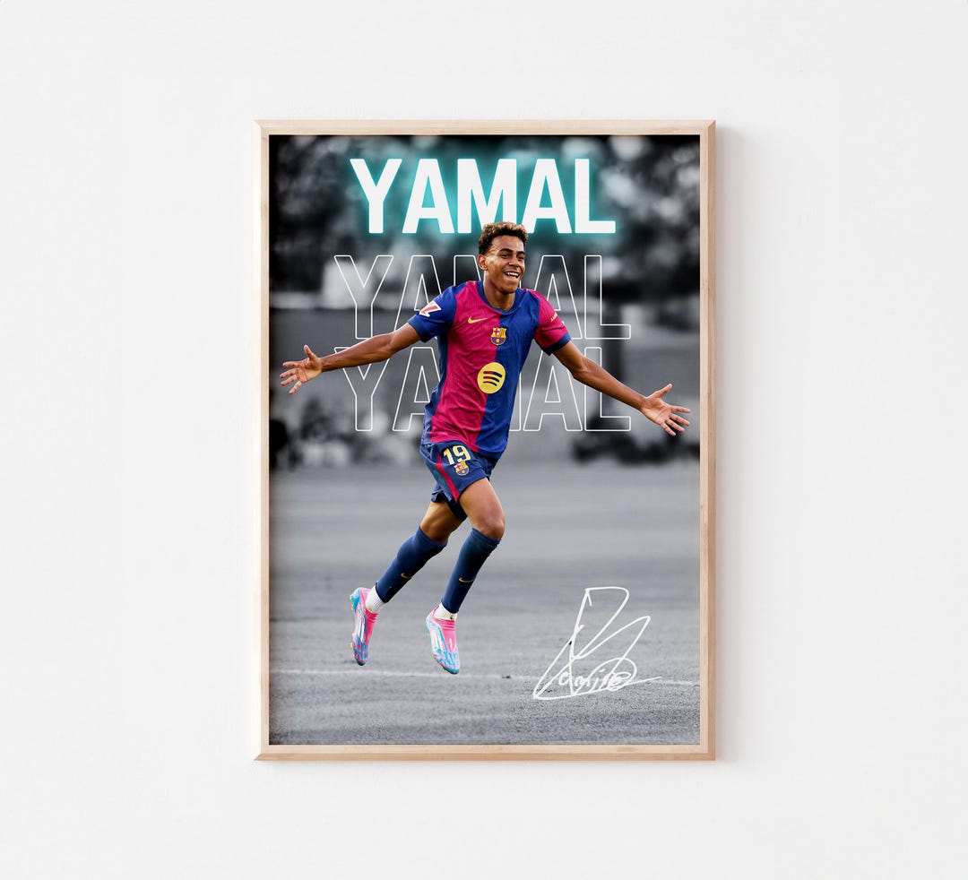 Lamine Yamal Poster, Soccer Legend Signed Poster (size A3 300 Dpi ...