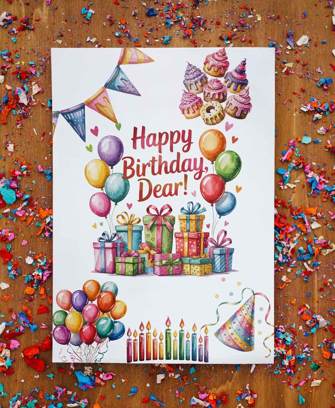 Watercolor Happy Birthday Clipart Set, Birthday Party Transparent PNG ...