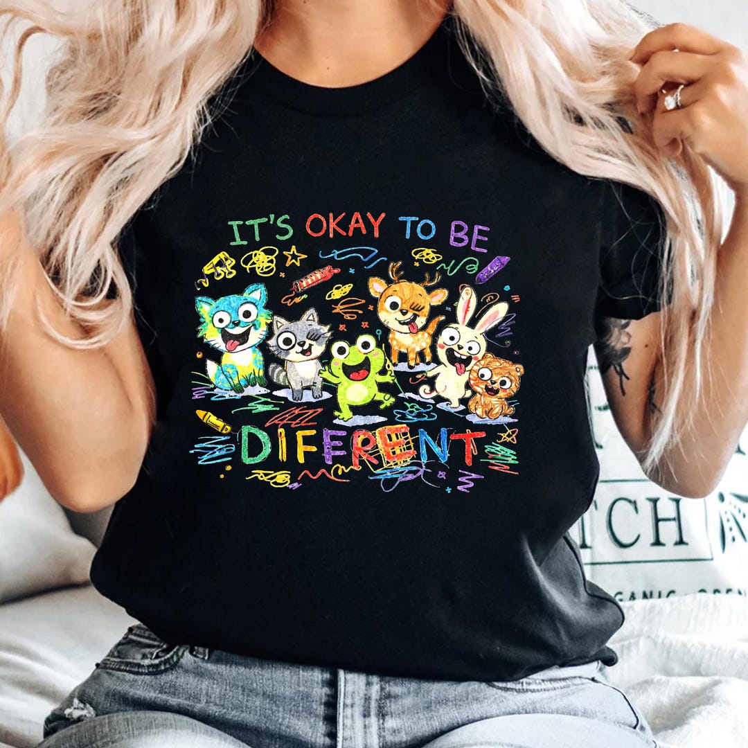 Its Okay to Be Different Shirt, Silly Crayon Kids Tee, Chaotic ...