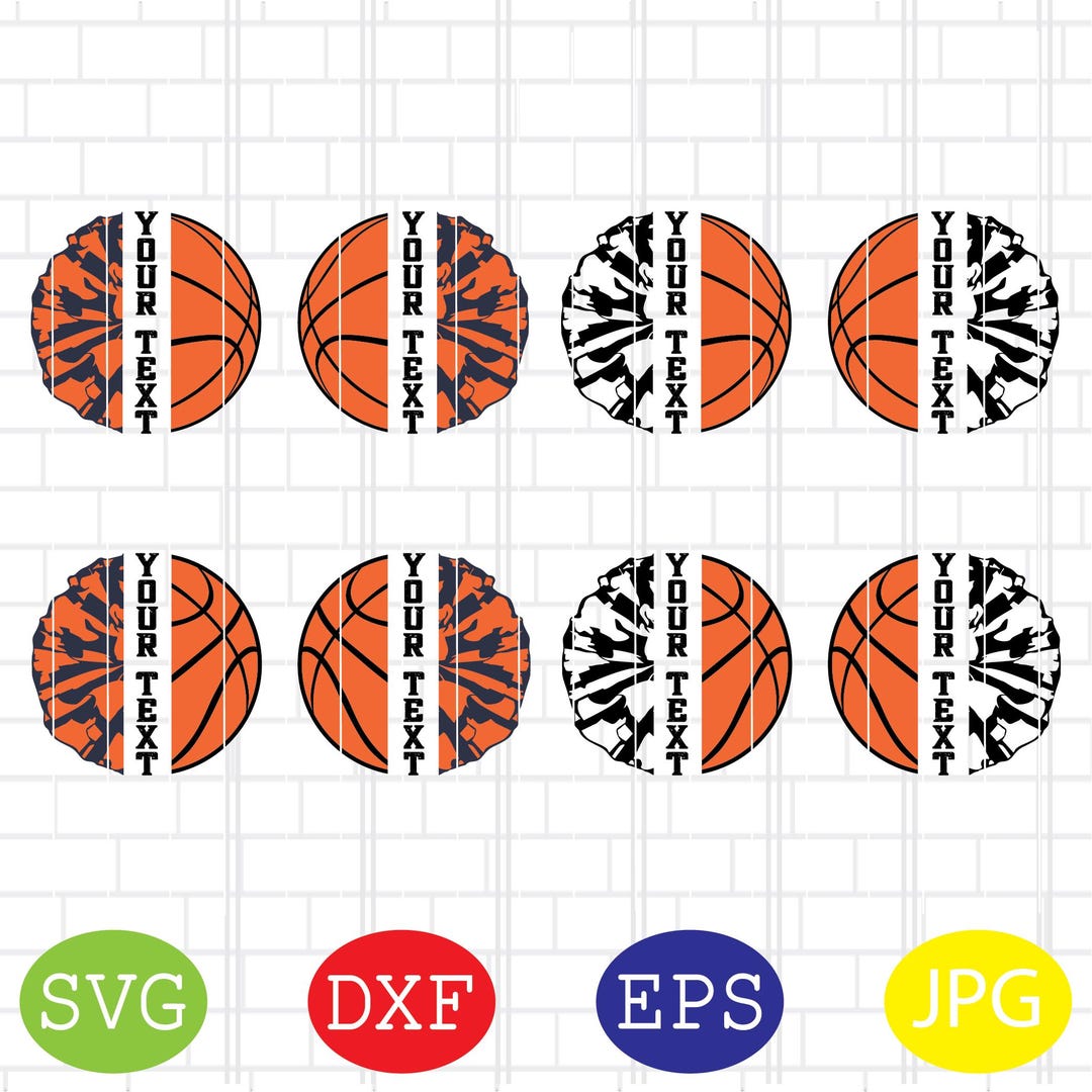 Split Cheer Basketball Balls SVG Files, Basketball Clipart, Basketball ...