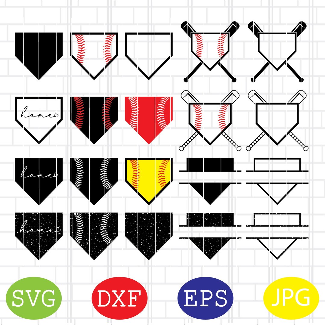 Home Plate Svg, Softball Stitches Svg, Softball Svg, Baseball Cut File ...