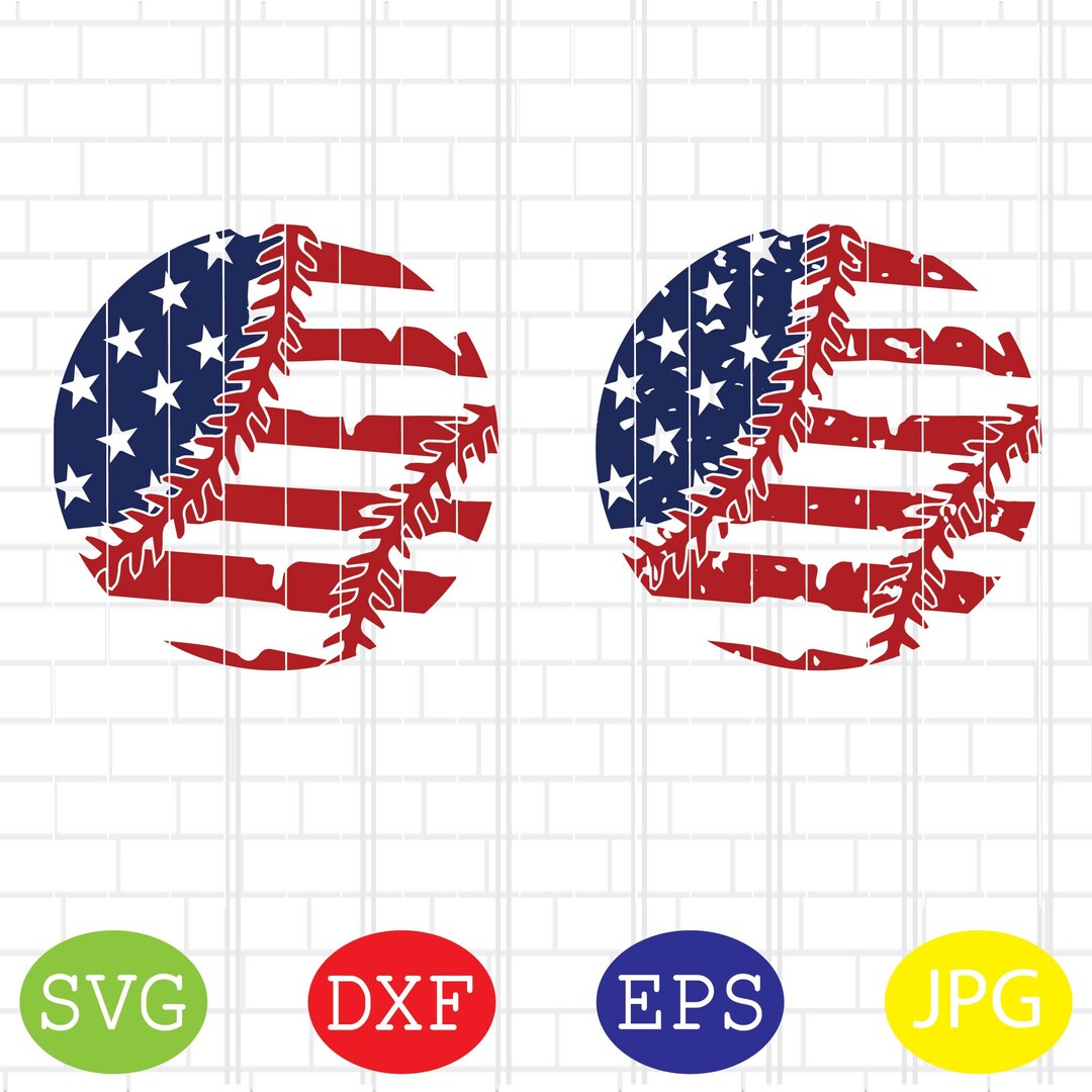 Baseball Ball US Flag Svg, American Flag Baseball Svg, 4th of July Svg ...