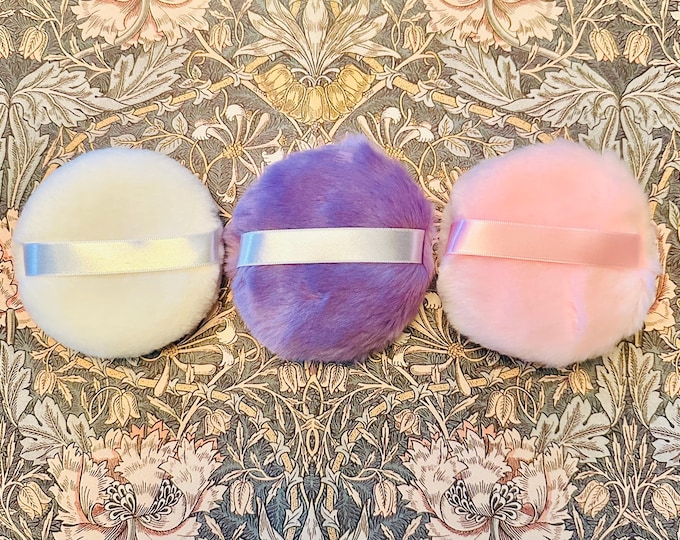 Luxurious Body Powder Puff, 4 Inches With Peach Ribbon Handle and Bow ...
