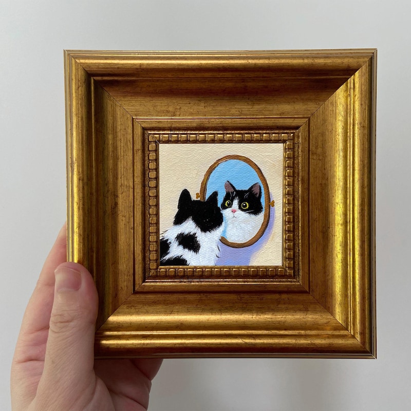Tabby Cat Painting Small - Etsy