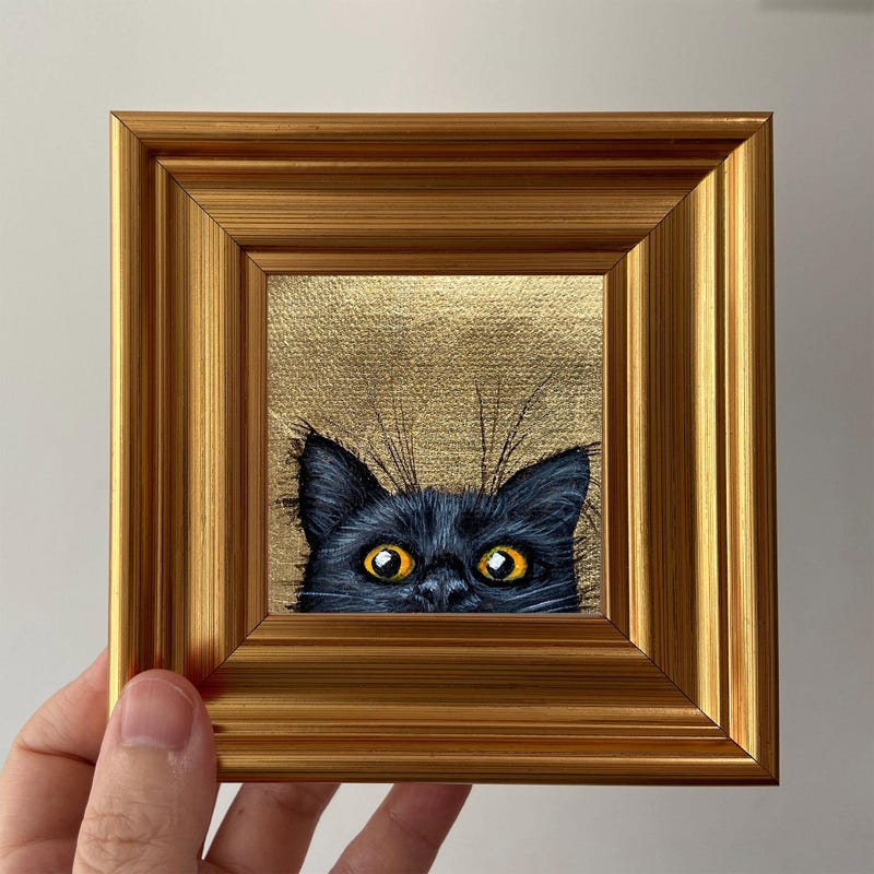 Small Cat Prints Framed - Etsy