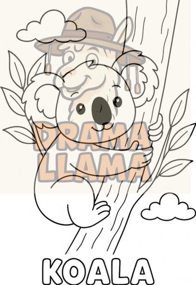 Australian Animals Colouring in Pages - Etsy