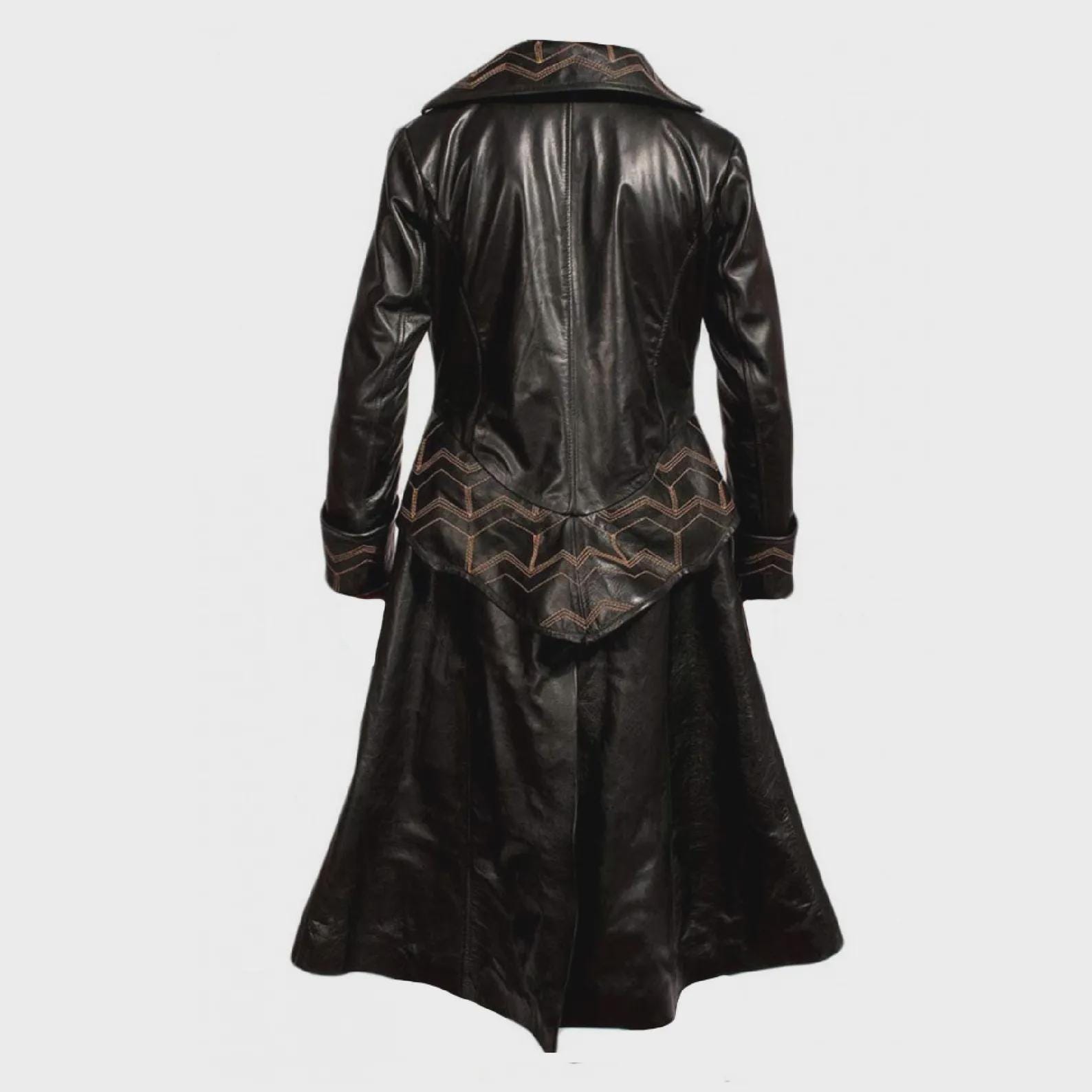 Handmade Men Captain Hook Long Real Leather Trench Coat, Vintage Pirate ...