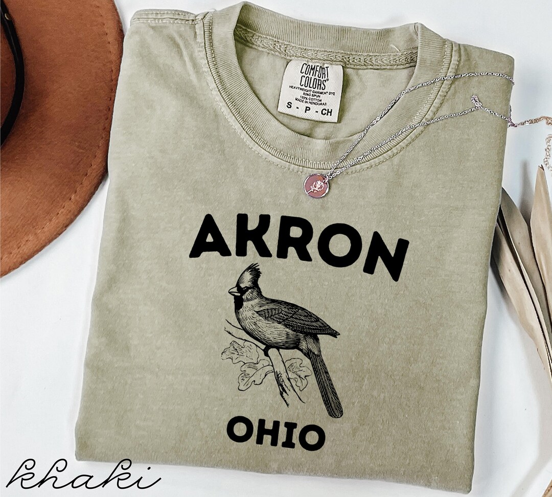 Comfort Colors® Akron Ohio Shirt Cardinal Bird Shirt Ohio Pride Gift ...