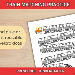 Train Matching Activity Printable | Letters, Numbers, Shapes | Cut and ...