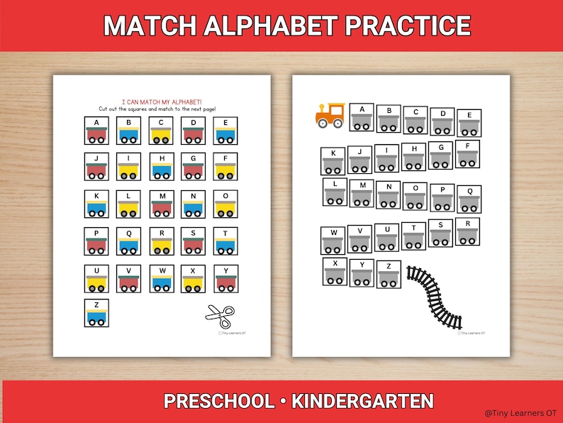 Train Matching Activity Printable | Letters, Numbers, Shapes | Cut and ...