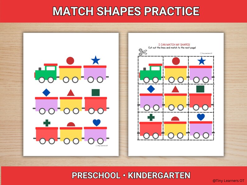 Train Matching Activity Printable | Letters, Numbers, Shapes | Cut and ...