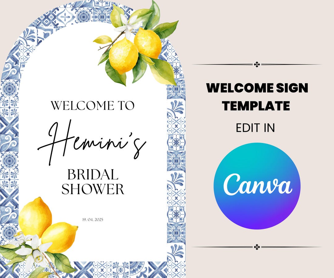 Amalfi Coast Inspired Welcome Sign- Editable - Etsy Australia