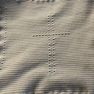 Crochet Cross Baby Blanket, Baptism Gift - Etsy