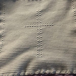 Crochet Cross Baby Blanket, Baptism Gift - Etsy