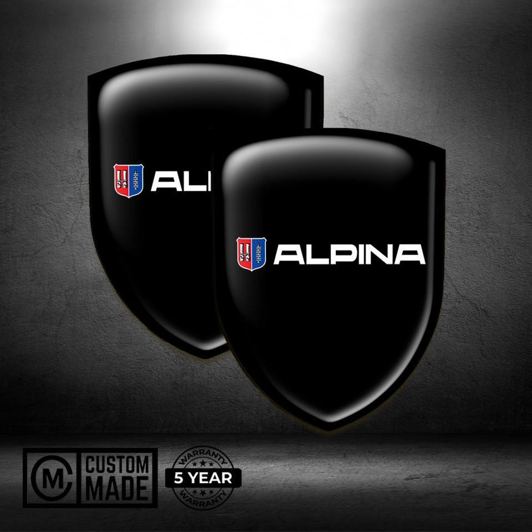 Alpina Shield Sticker 3D Resin Car Logo Emblem Domed Self Adhesive ...