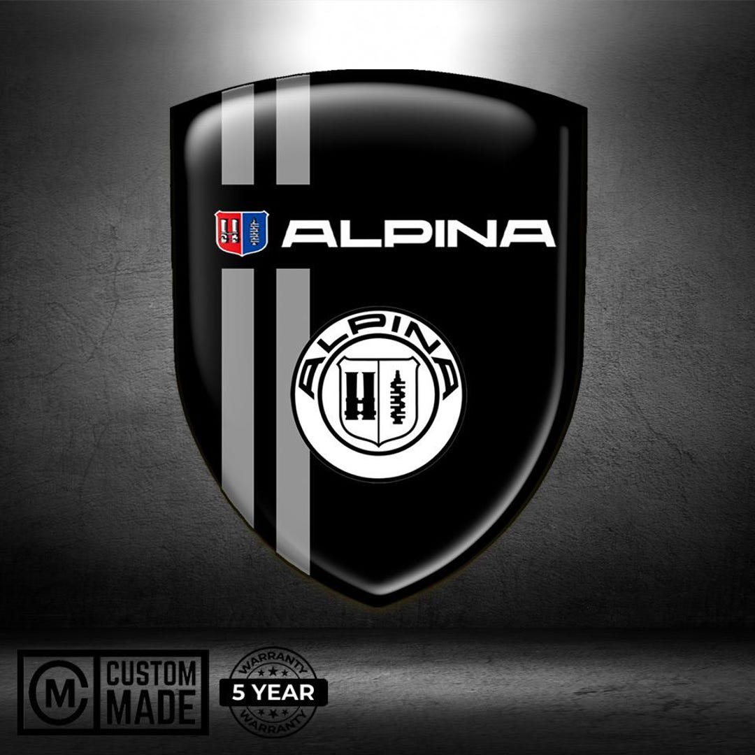 Alpina Shield Emblem Sticker Domed 3D Gel Resin Car Badge Waterproof UV ...