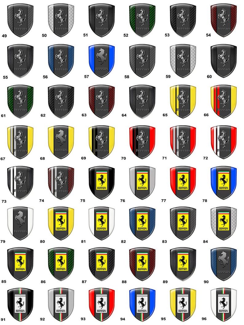 Ferrari Shield Emblem: 3D Domed Resin Sticker, Car Logo Badge - Etsy