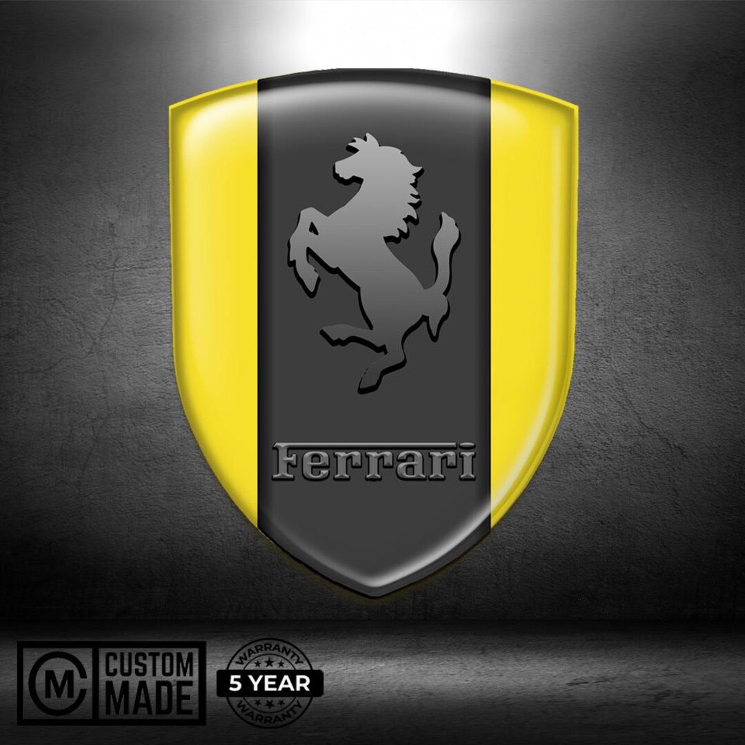 Ferrari Shield Emblem: 3D Domed Resin Car Logo Sticker - Etsy