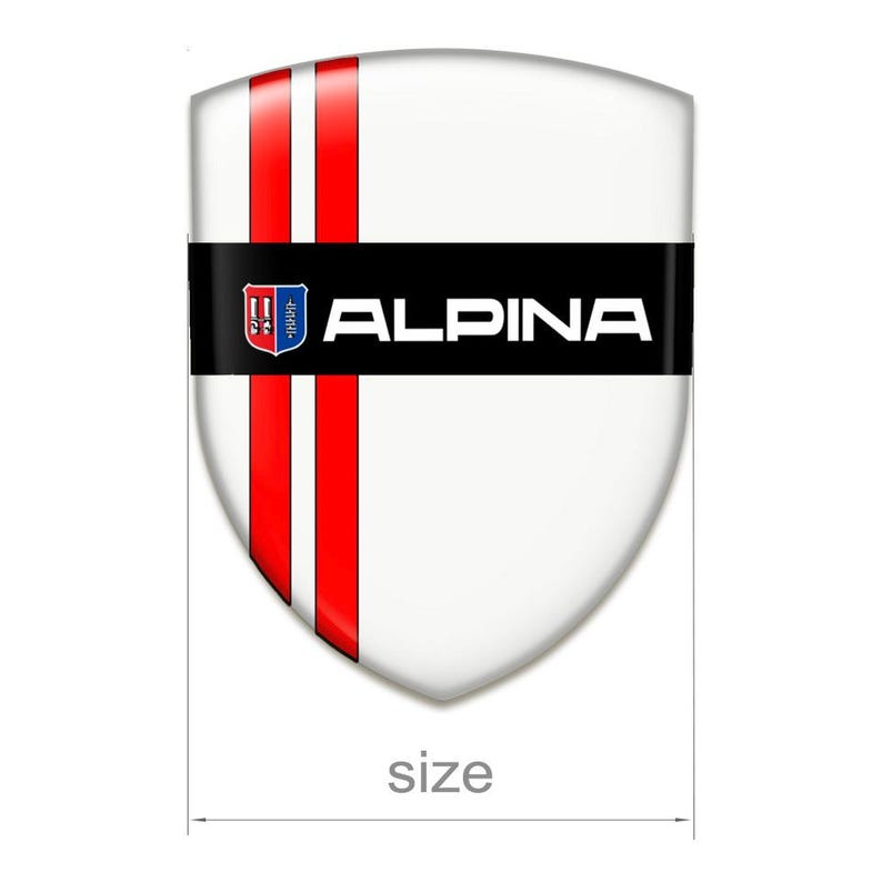 Alpina Car Badge Sticker 3D Shield Logo Emblem Resin Fender Emblem ...