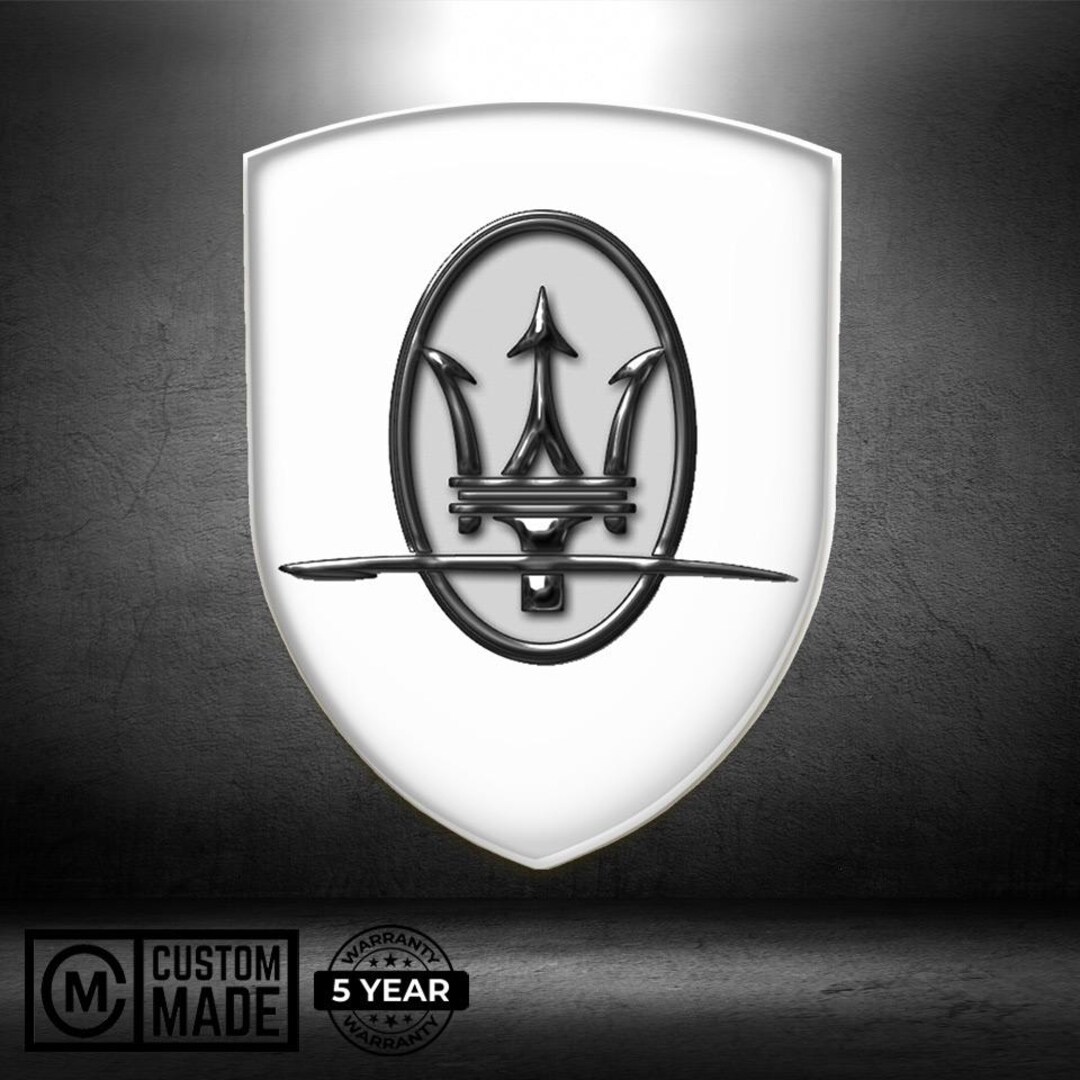 Custom Maserati Shield Sticker Domed Resin Car Emblem Self Adhesive ...