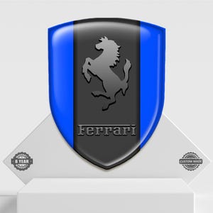 Ferrari Shield Emblem: 3D Domed Resin Car Logo Sticker - Etsy