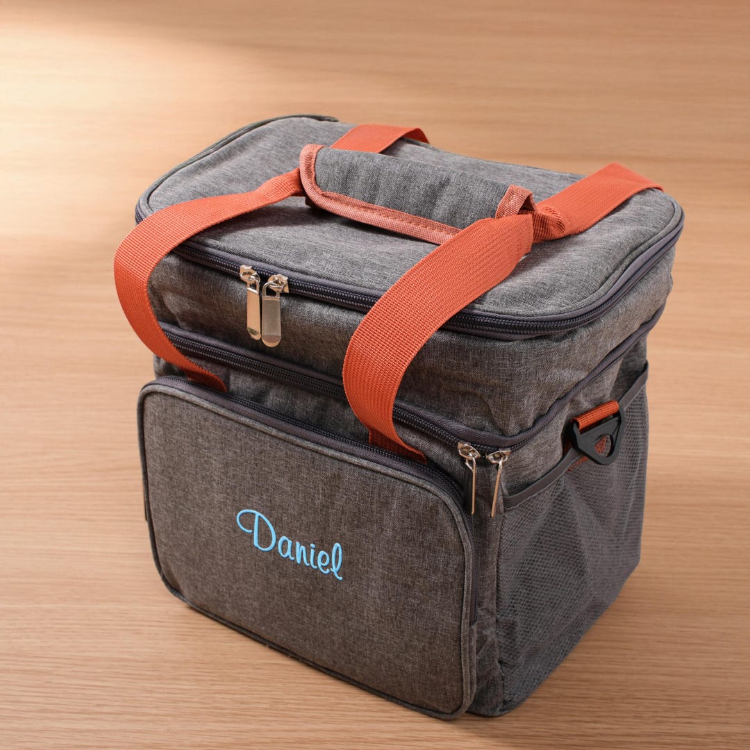 Personalized Embroidered Insulated Lunch Bag: Custom Cooler Tote - Etsy