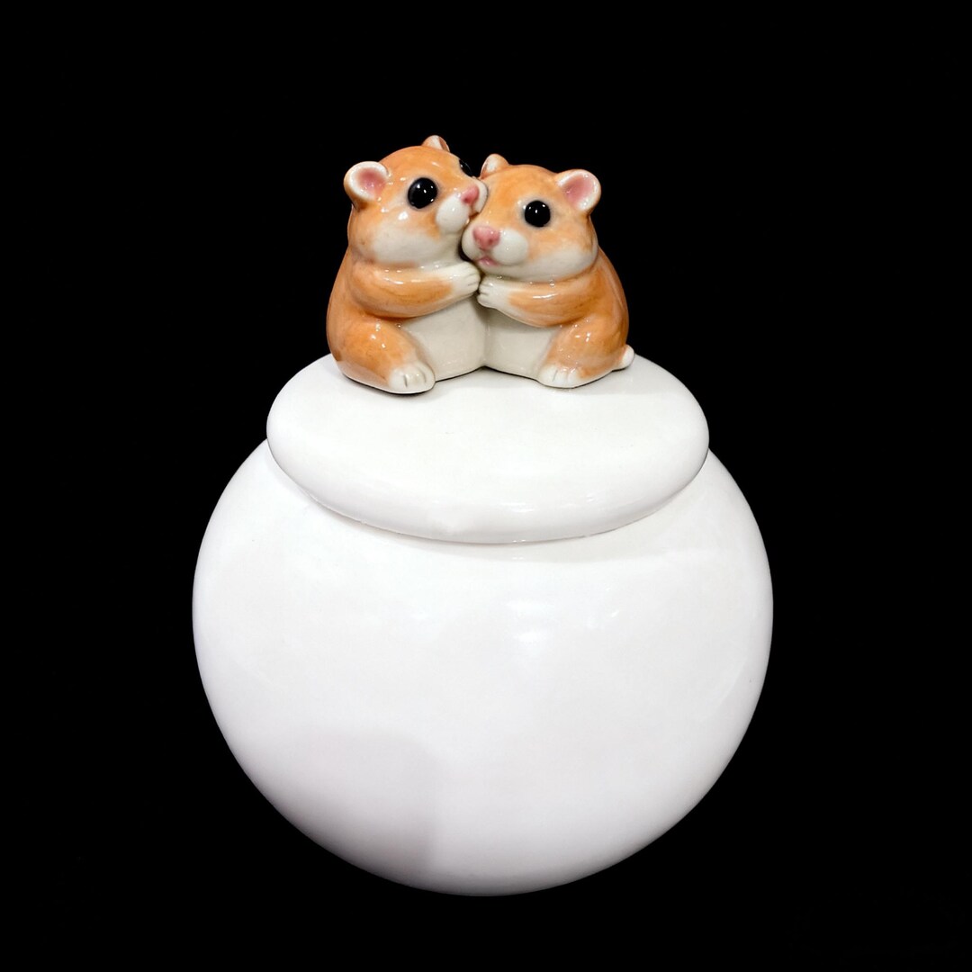 Handmade Ceramic Hamster Urn, Personalized Pet Portrait Memorial, Pet ...