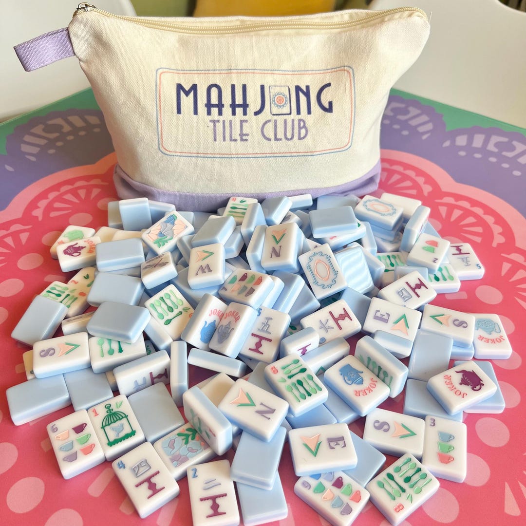 Mahjong Tile Set - Afternoon Tea Design - American - Mahjong Tile Club ...
