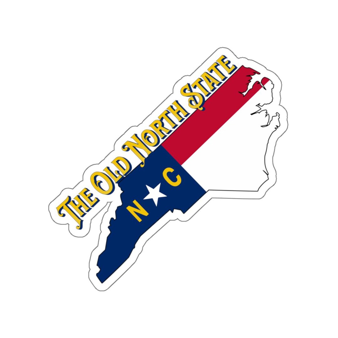 North Carolina Flag Die-cut Stickers, NC State Shape Decal, Coastal ...