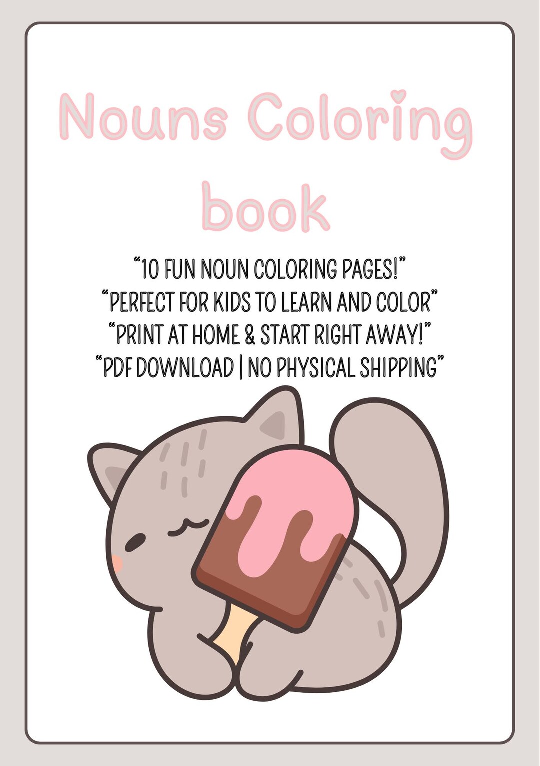 Nouns Coloring Book for Kids | Fun & Educational Printable PDF | 10 ...
