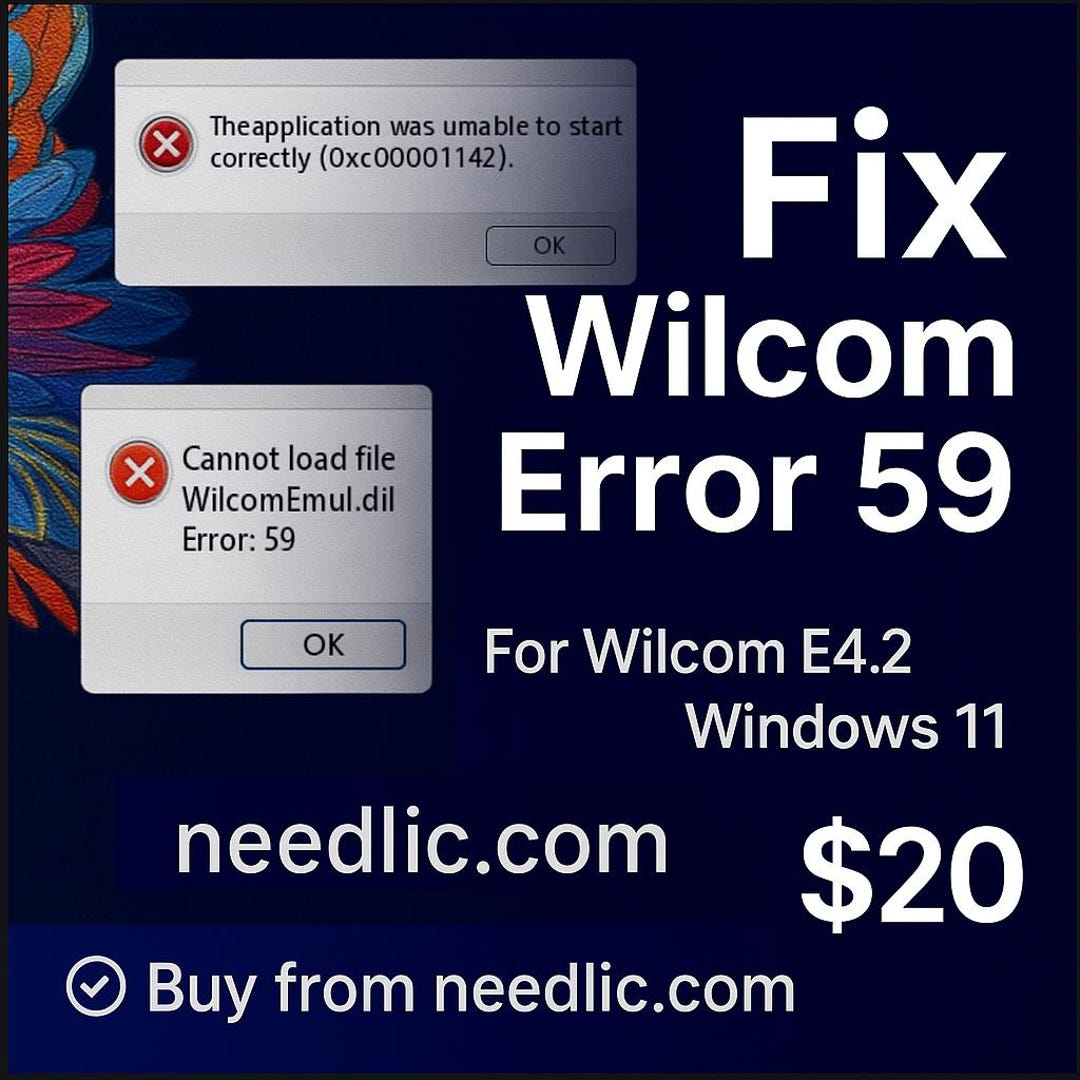 Fix Wilcomemul.dll Error 59 – Wilcom E4.2 on Windows 11 - Etsy