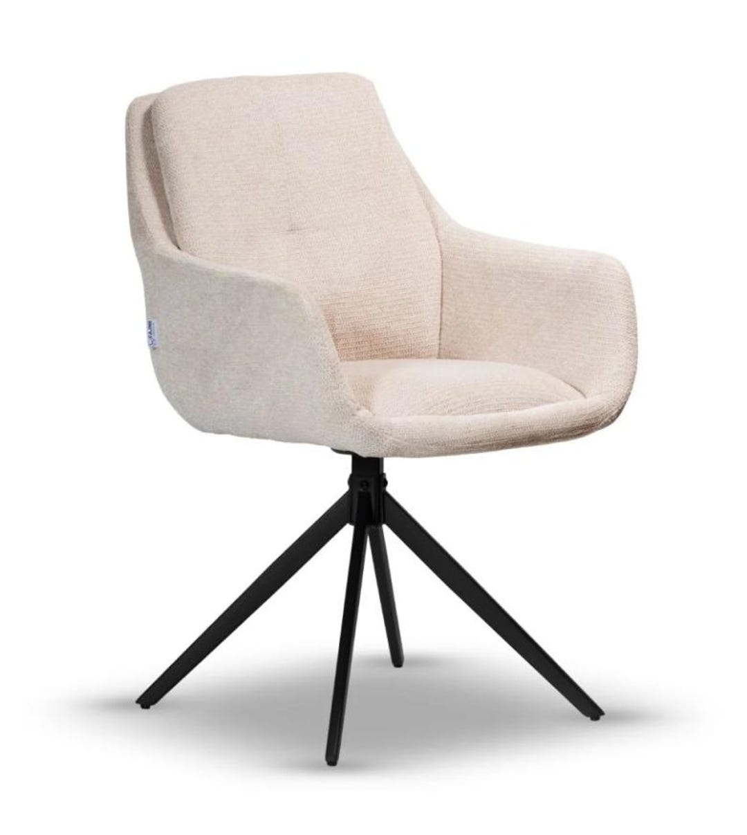 DORIS Chair – Upholstered Swivel Chair With 180º Auto Return, Dark ...