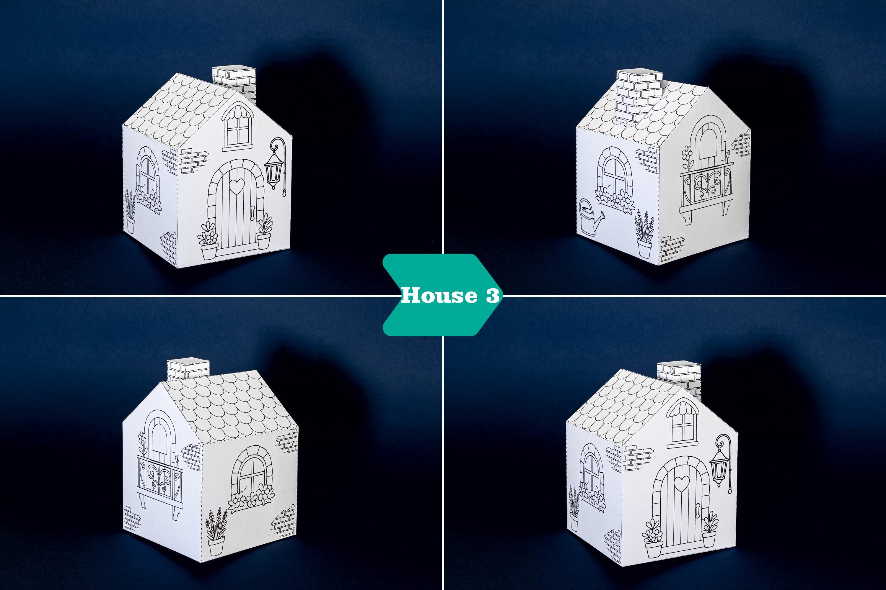 Printable 3D Coloring Pages House for Kids – DIY for Children – Instant ...
