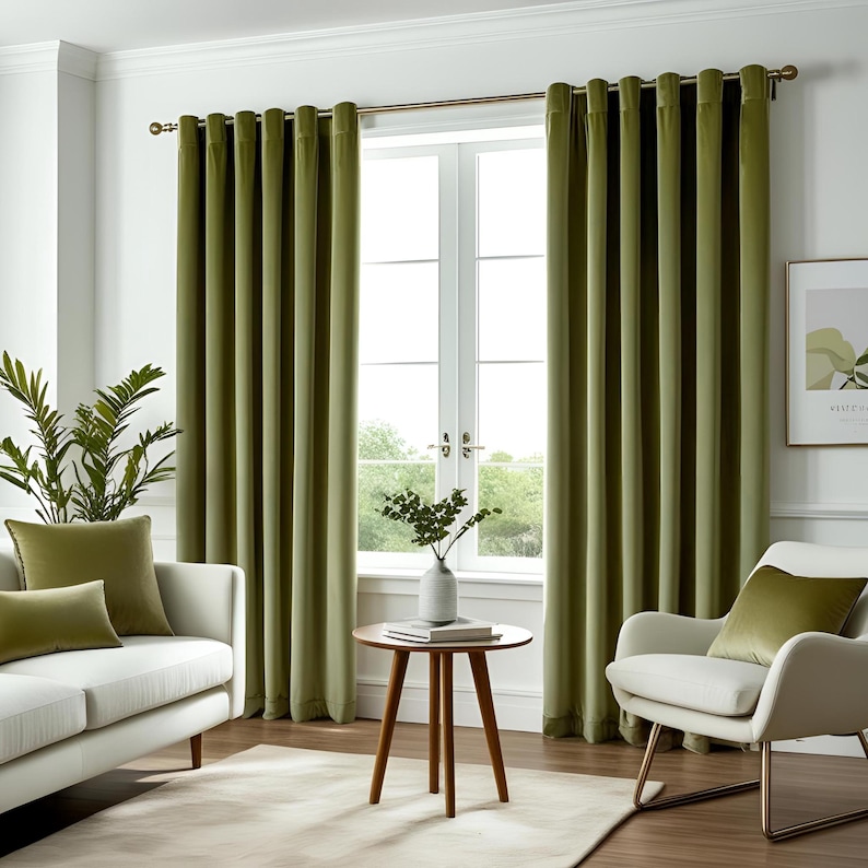 Extra Long Velvet Curtains, 17 Color. Extra Long Custom Drapes for High ...