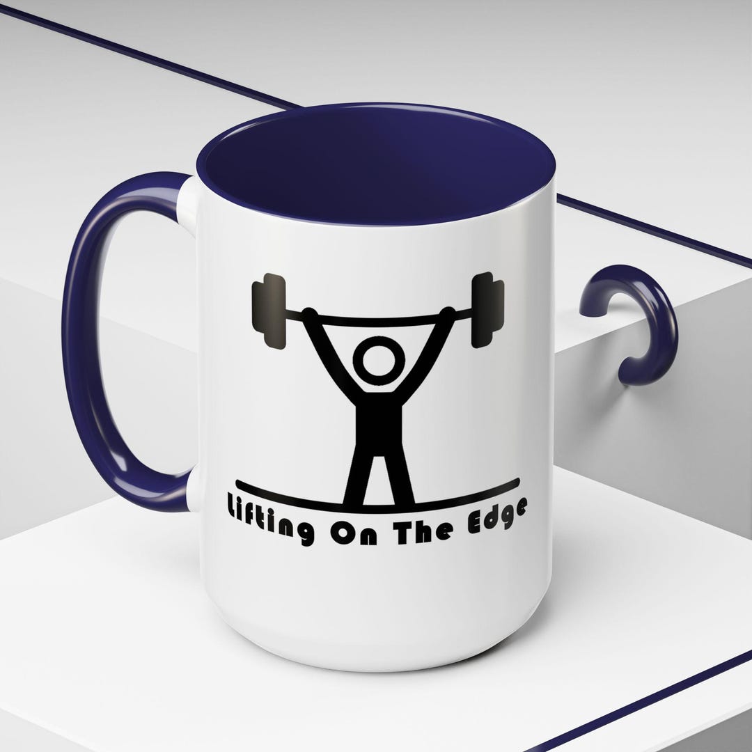 Lifting on the Edge Stick Figure Fitness Mug, Gym Workout Mug ...
