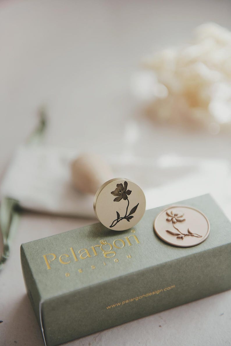 Pelargon Design Lisianthus Eustoma Flower Floral Wax Stamp Wax Seal ...