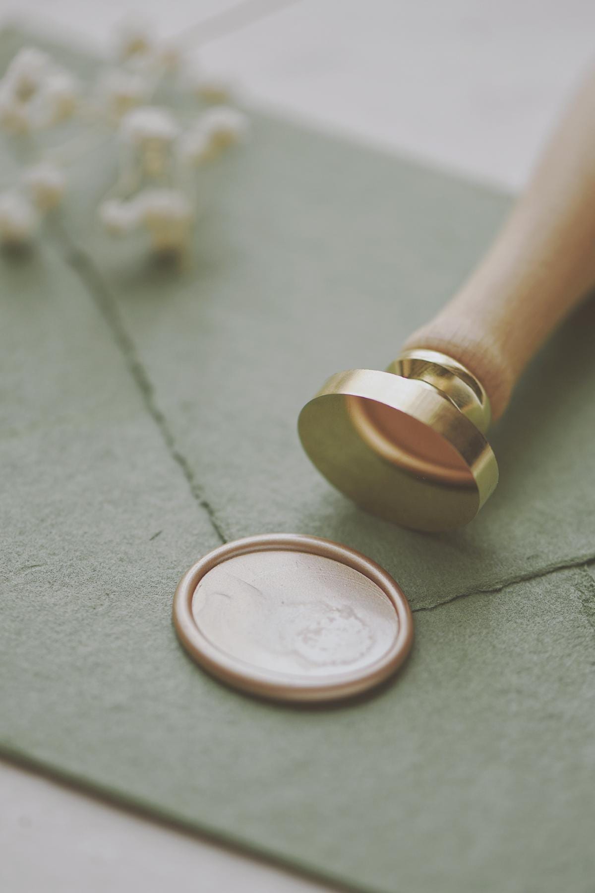 Oval Wax Seal Stamp | Mirror Polished Brass, Flower Pressing - Etsy