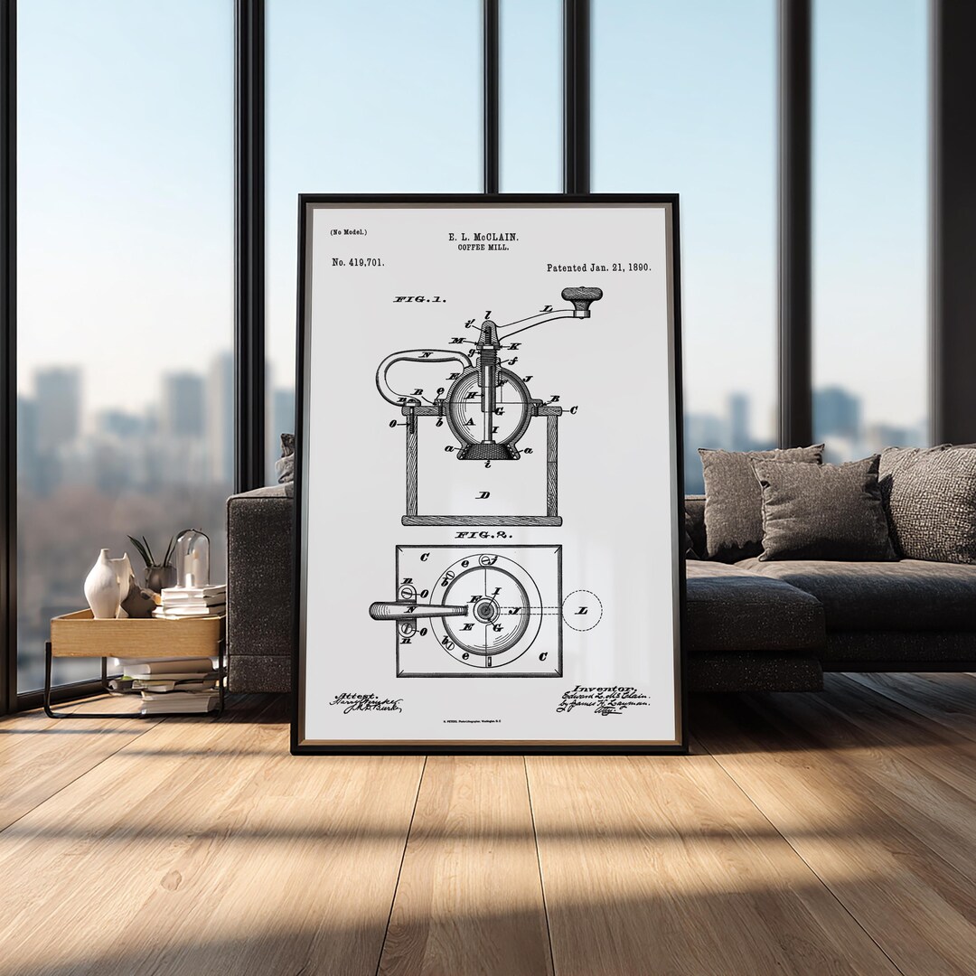 Vintage Coffee Patent Prints Set of 24 – Coffee Bar Wall Art, Espresso ...