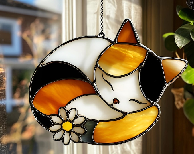 Calico Cat - Ginger, Black and White Glass Cat Bead, Sculpted Lampwork ...