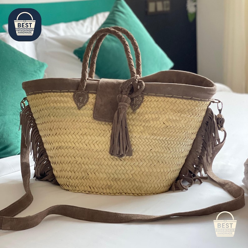 Xlarge French Straw Market Bag: Handwoven Moroccan Basket Tote - Etsy