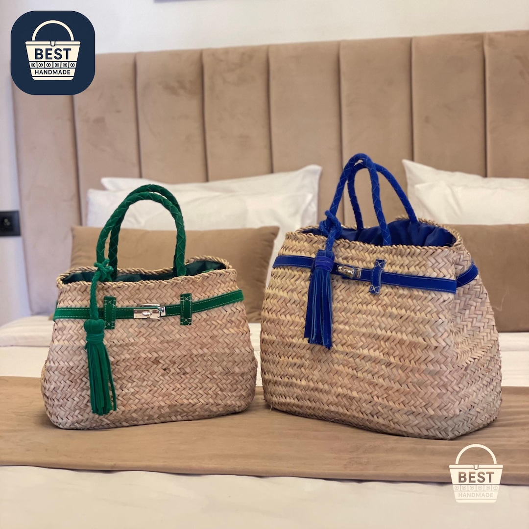 Dan Strap Moroccan Straw Bag: Handmade Woven Boho Market Tote - Etsy