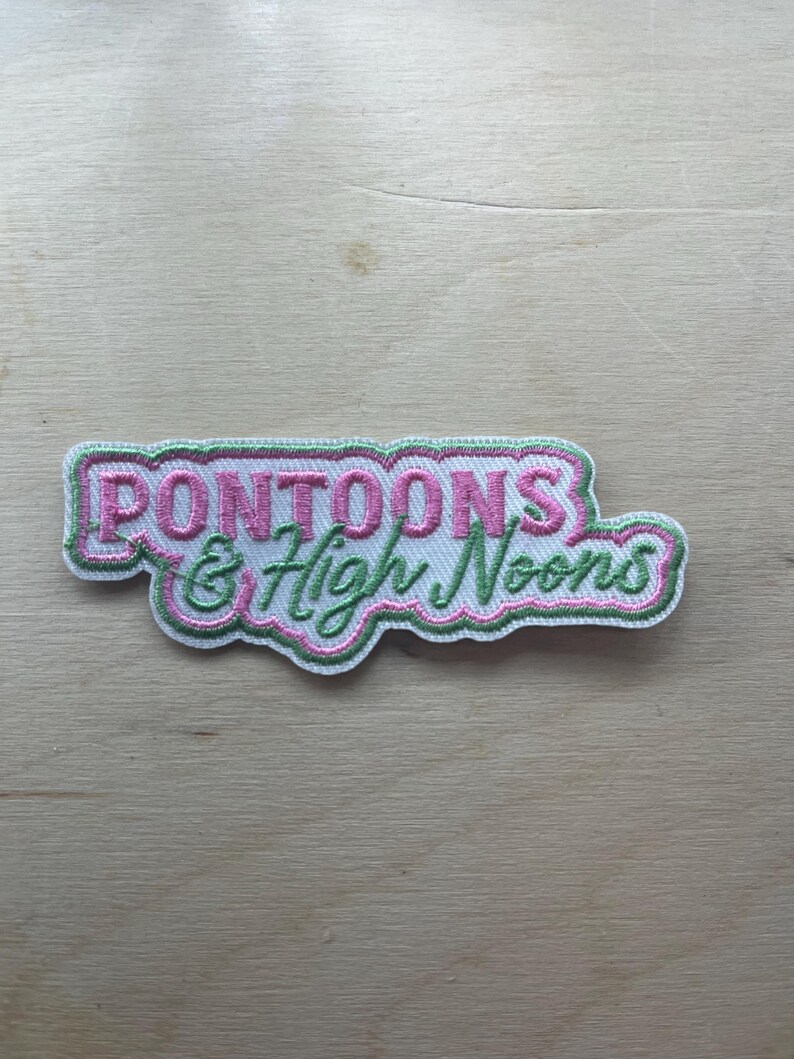 Pontoons & High Noons Patch • Summer Lake Patch • Embroidered Iron-on ...