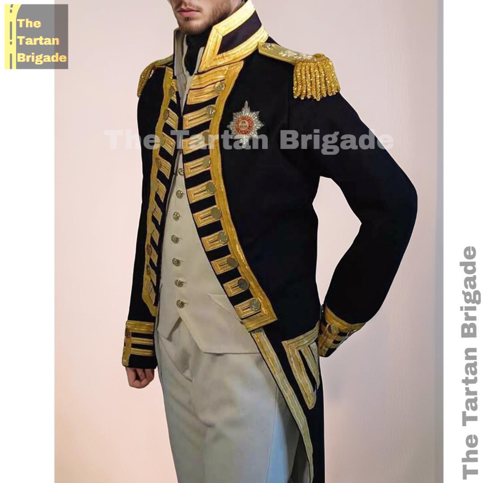 British Royal Navy Vice-admiral Historical Handmade Military Jacket for ...