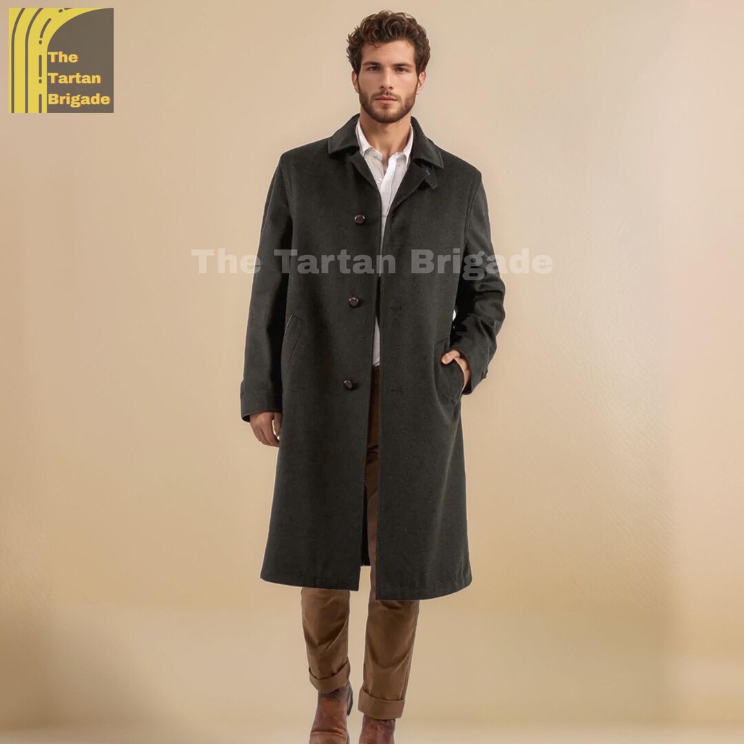 Victorian Loden Wool Overcoat, Regency Pirate Style Double Breasted ...