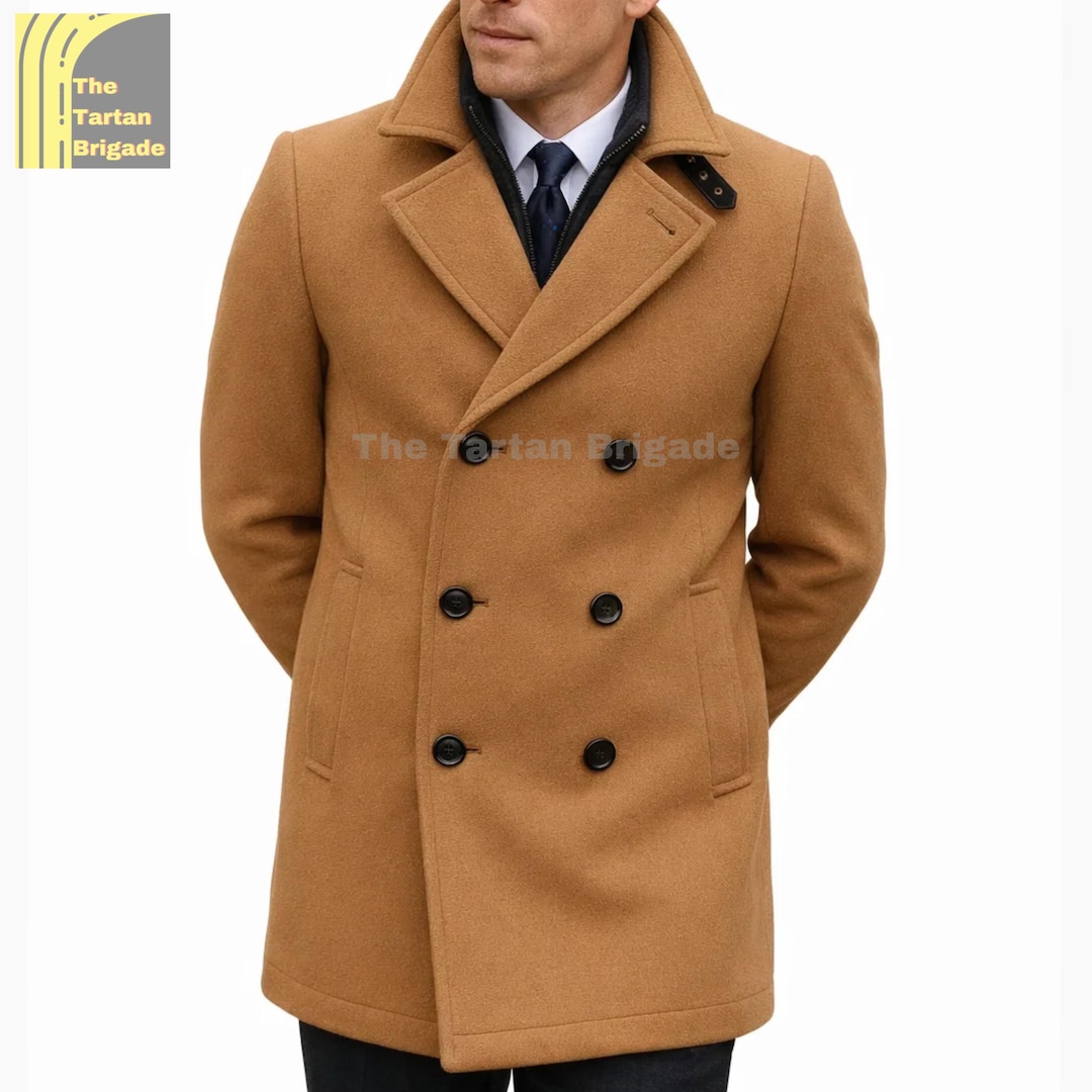 Men’s Wool Pea Coat | Men's Civil Coat | Double Breasted Wool Coat ...