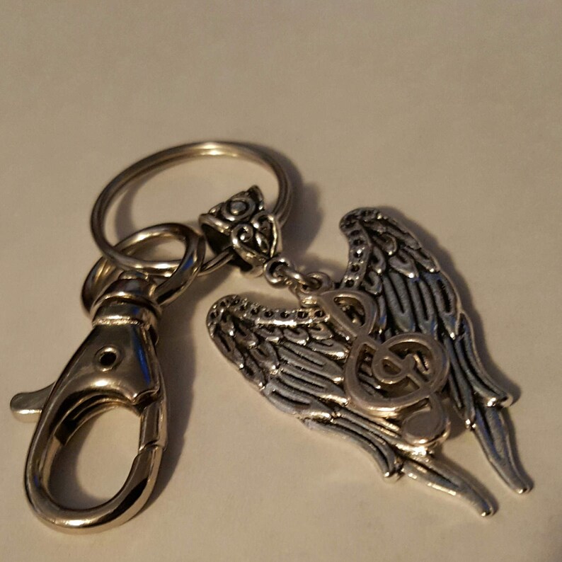 Angel Wing Key Chain Music Jewelry Swivel Clip Key Chain - Etsy