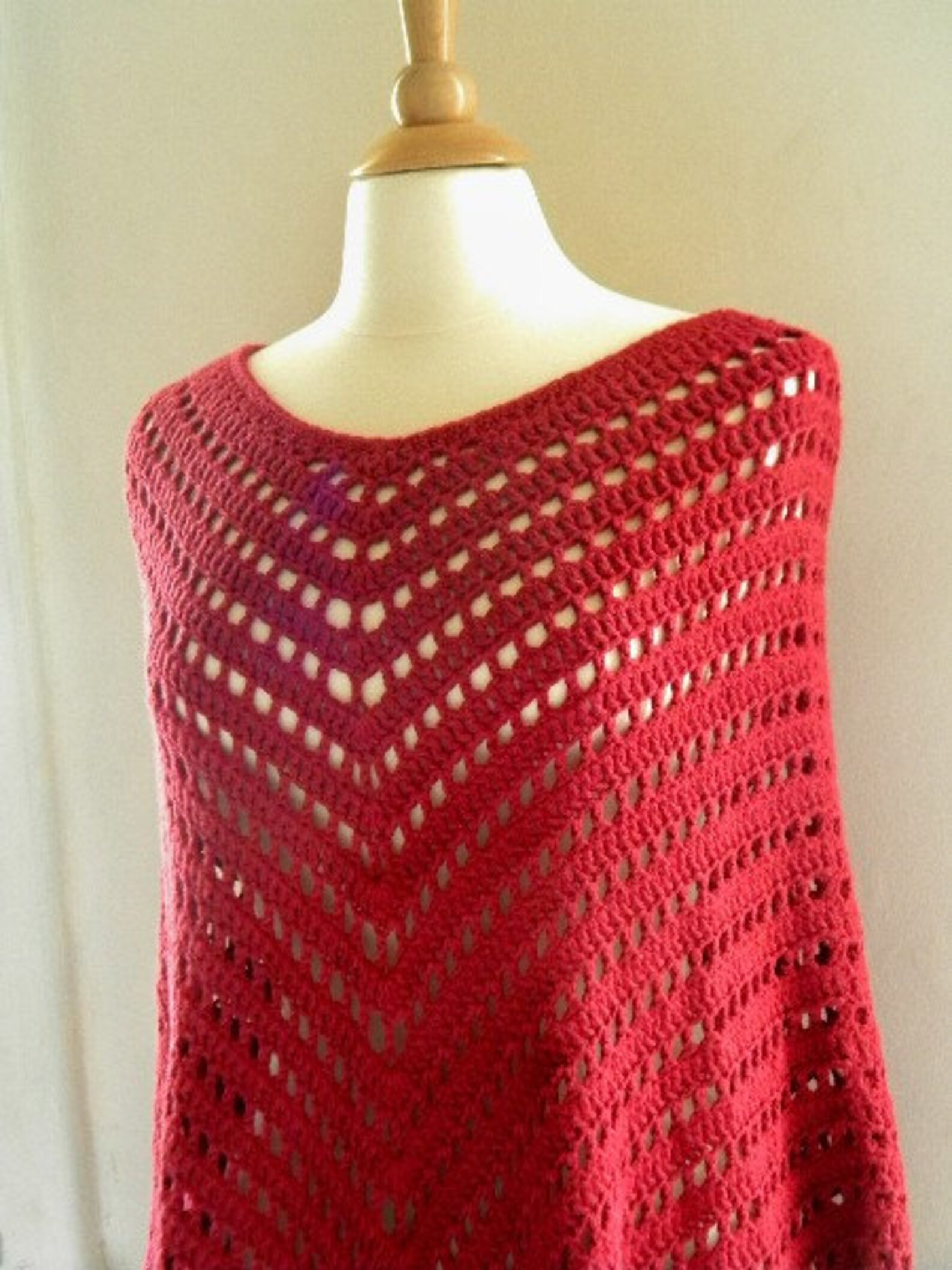 PDF Pattern Crochet Poncho Wrap Bay Breeze Open Mesh Poncho - Etsy