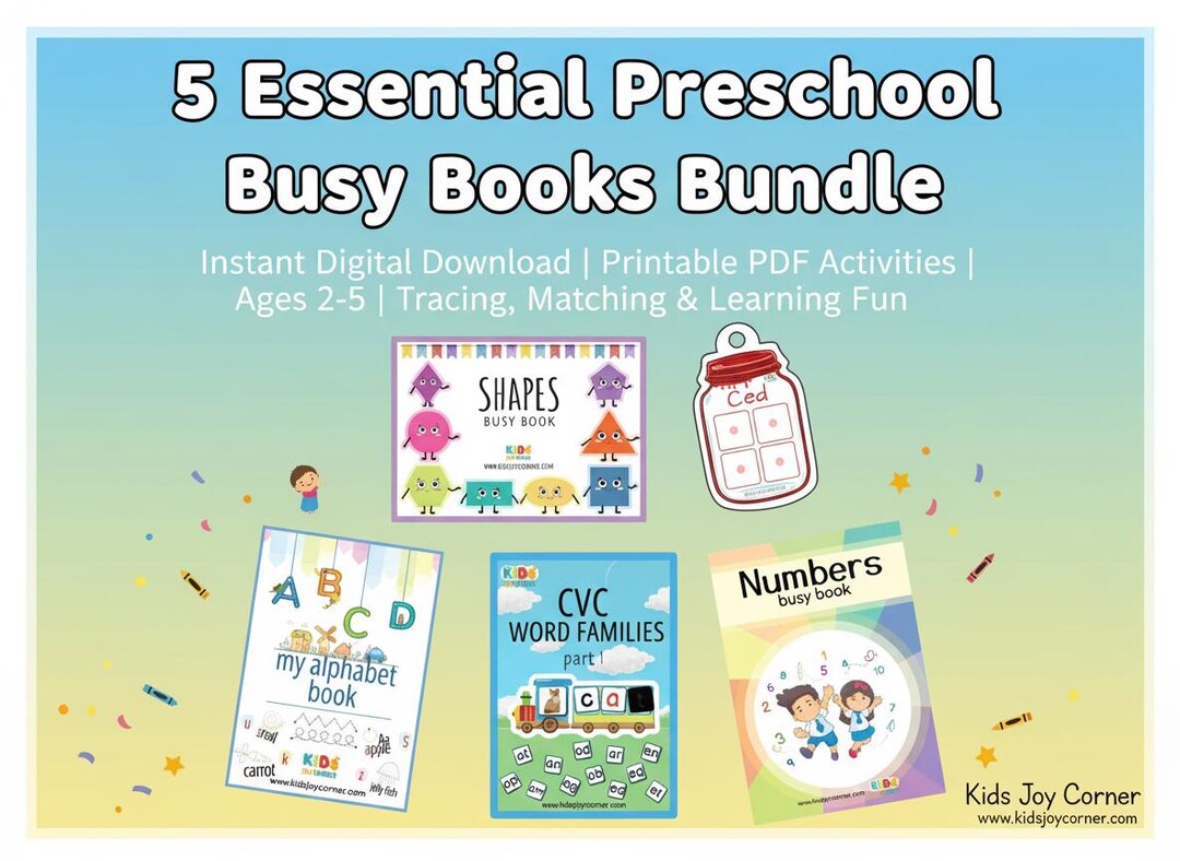 Preschool Learning Bundle | Alphabet, Numbers, Shapes, Colors, Phonics ...